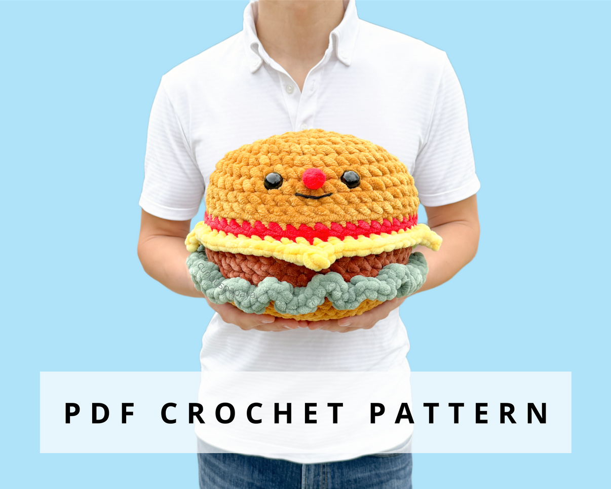 No-Sew Giant Burger Crochet Pattern – curiouspapaya