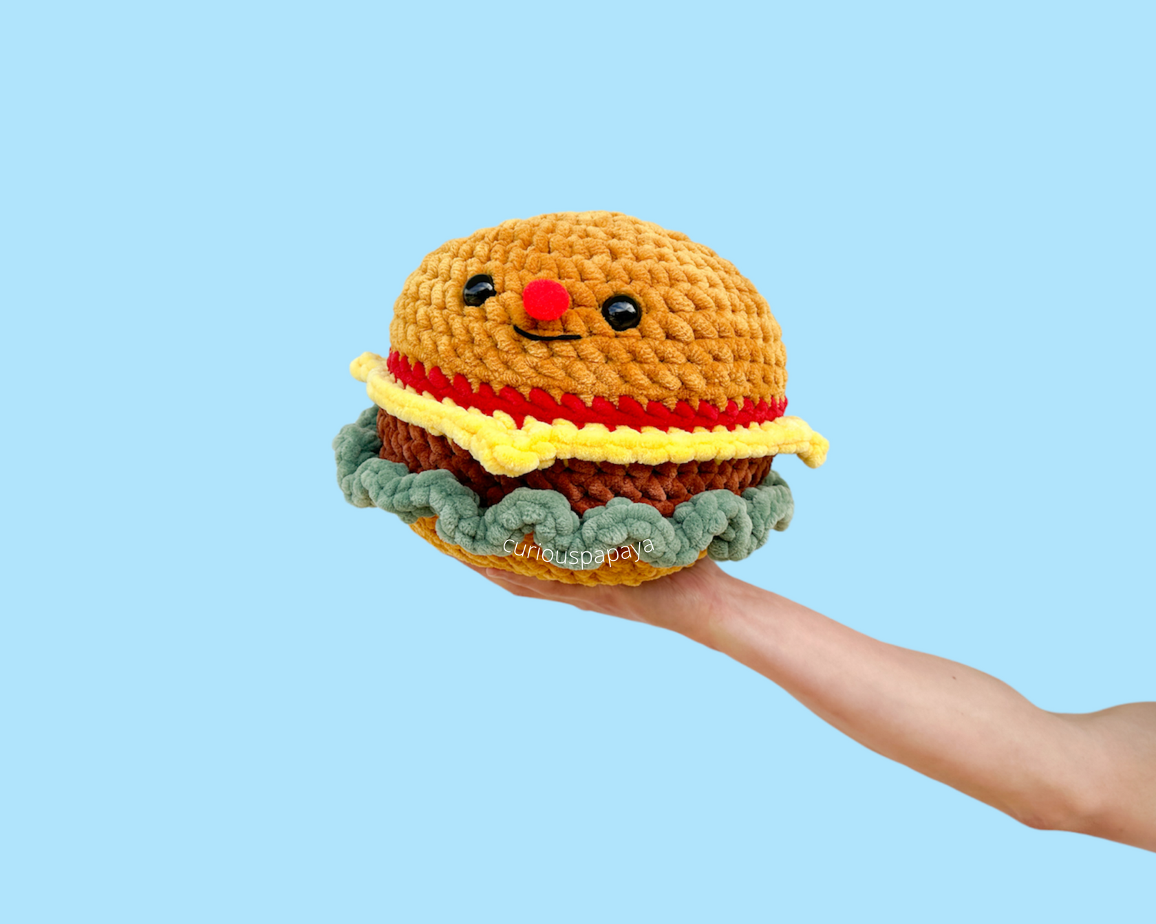 Giant No-Sew Burger Crochet Pattern – curiouspapaya